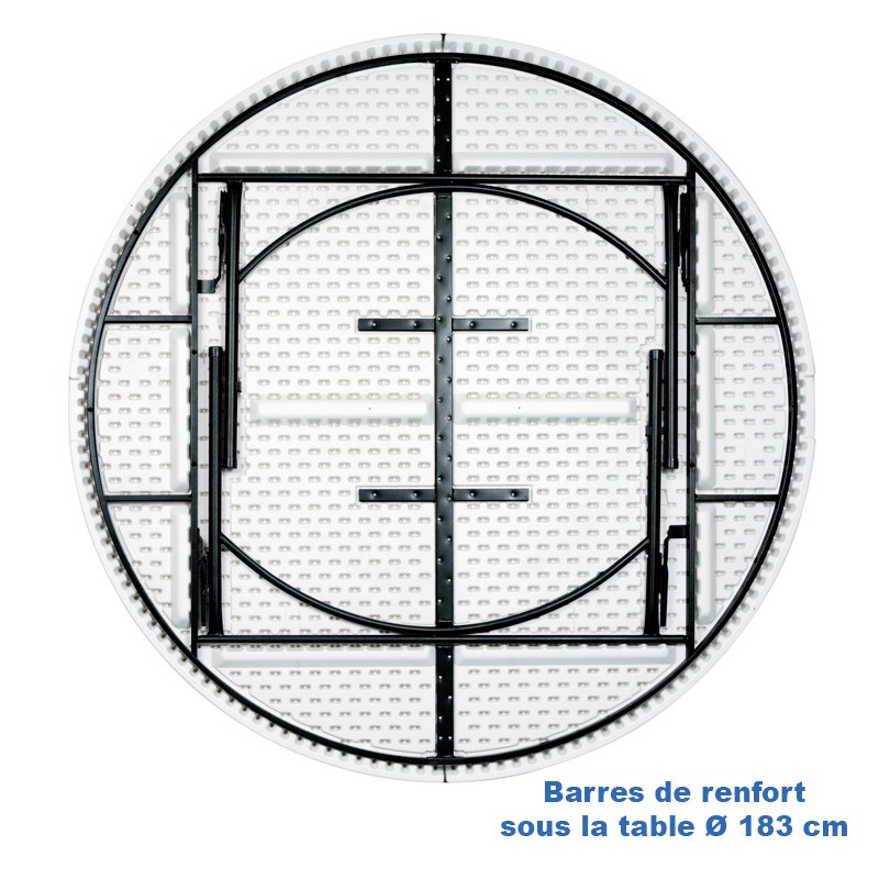 Table en polypropylène pliante - Table ronde en polypro